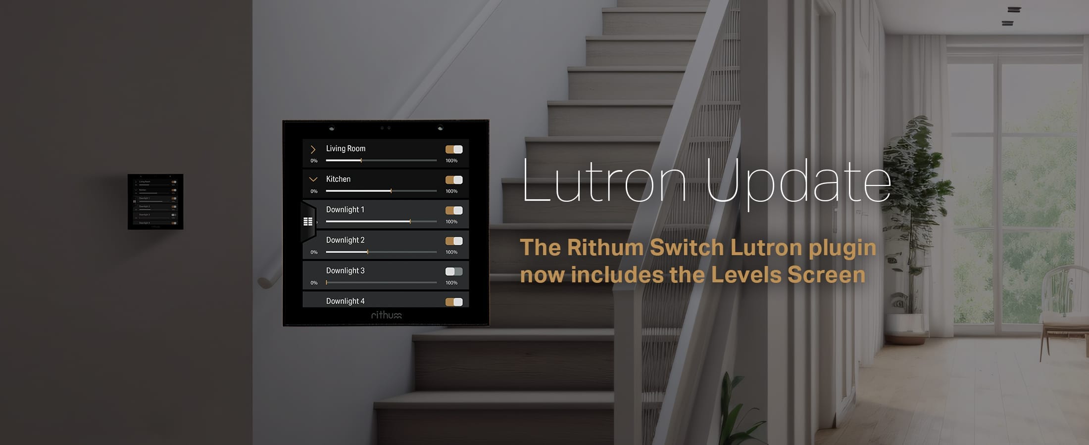 Lutron Lighting Control | Rithum Switch Levels Screen